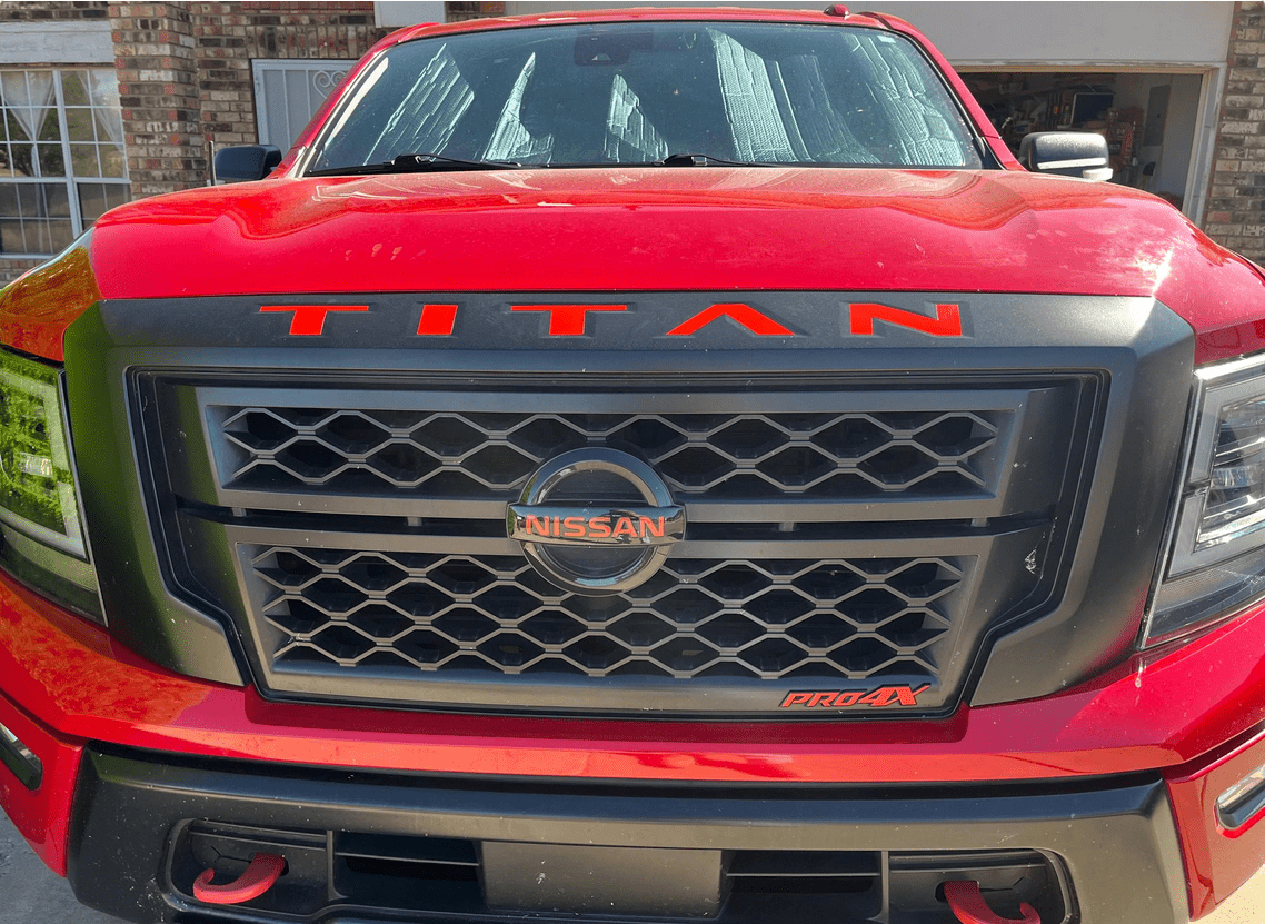 2020-2025 Nissan Titan Upper Grille Emblem Inlay Decal Lettering - Cus ...